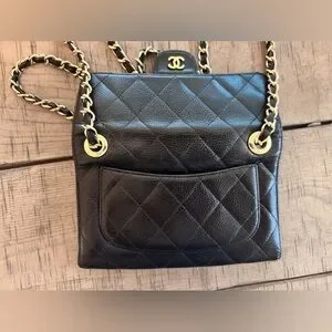 CHANEL | Bags | Chanel Classic Wallet On Chain Woc Black Caviar Leather ...